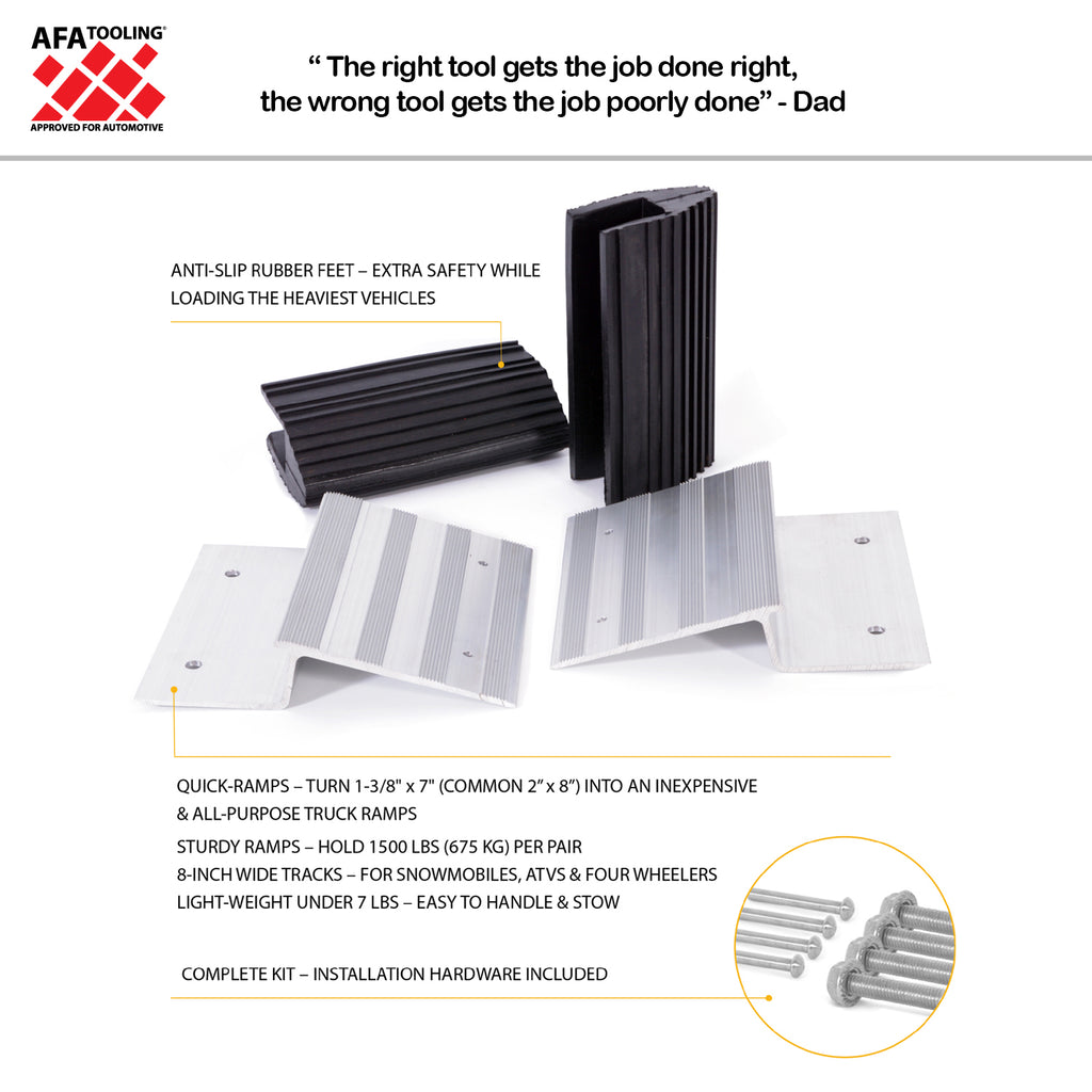 Wide Truck Ramps - 8-inch Aluminum Quick-Ramp Kit – AFA Tooling ...
